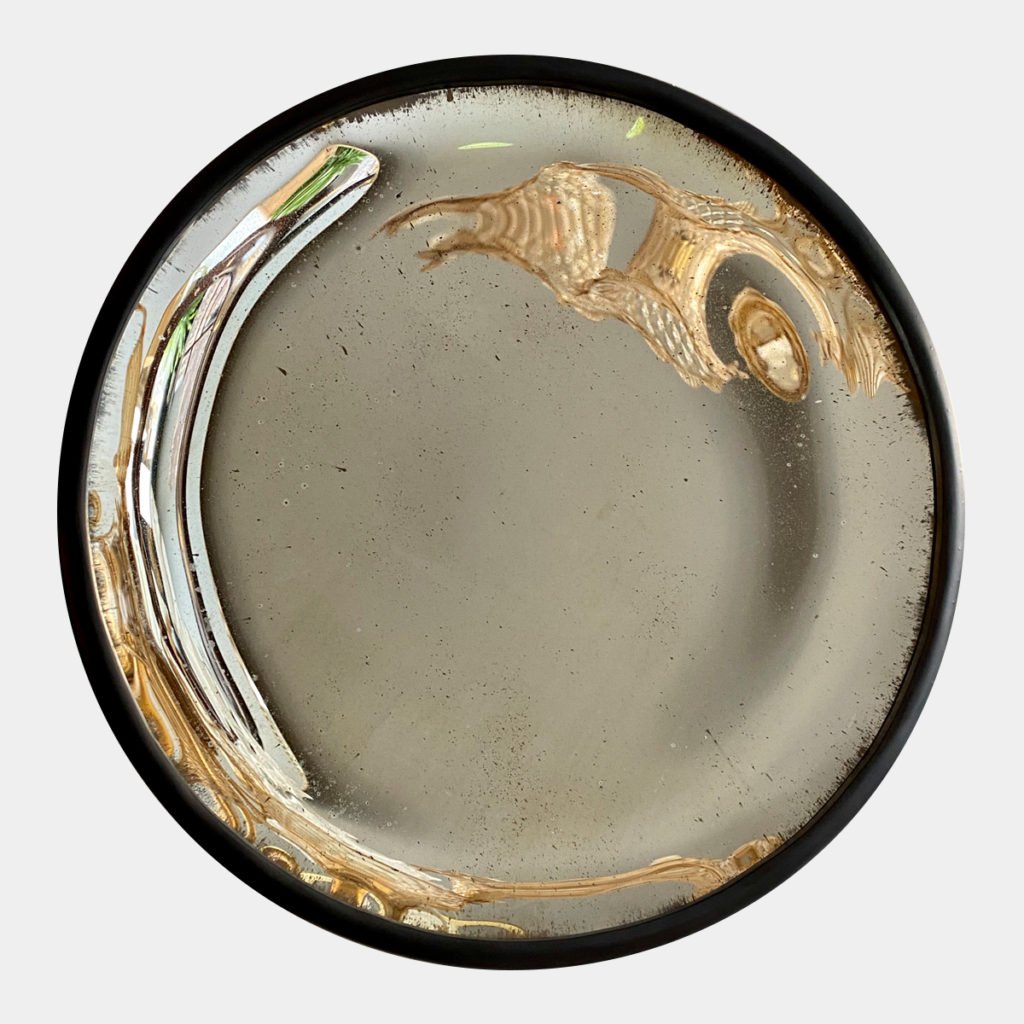 Large Distressed Silver Concave Wall Mirror | Marmorea London